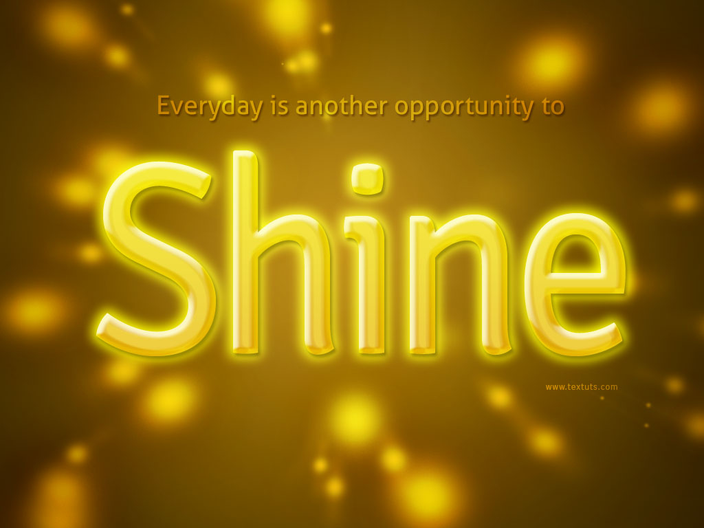 Shine Text Effect Yellow Glow PSD Font Textuts
